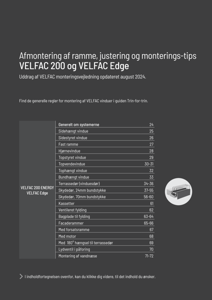 VELFAC Produktdatabase | Vinduer og døre